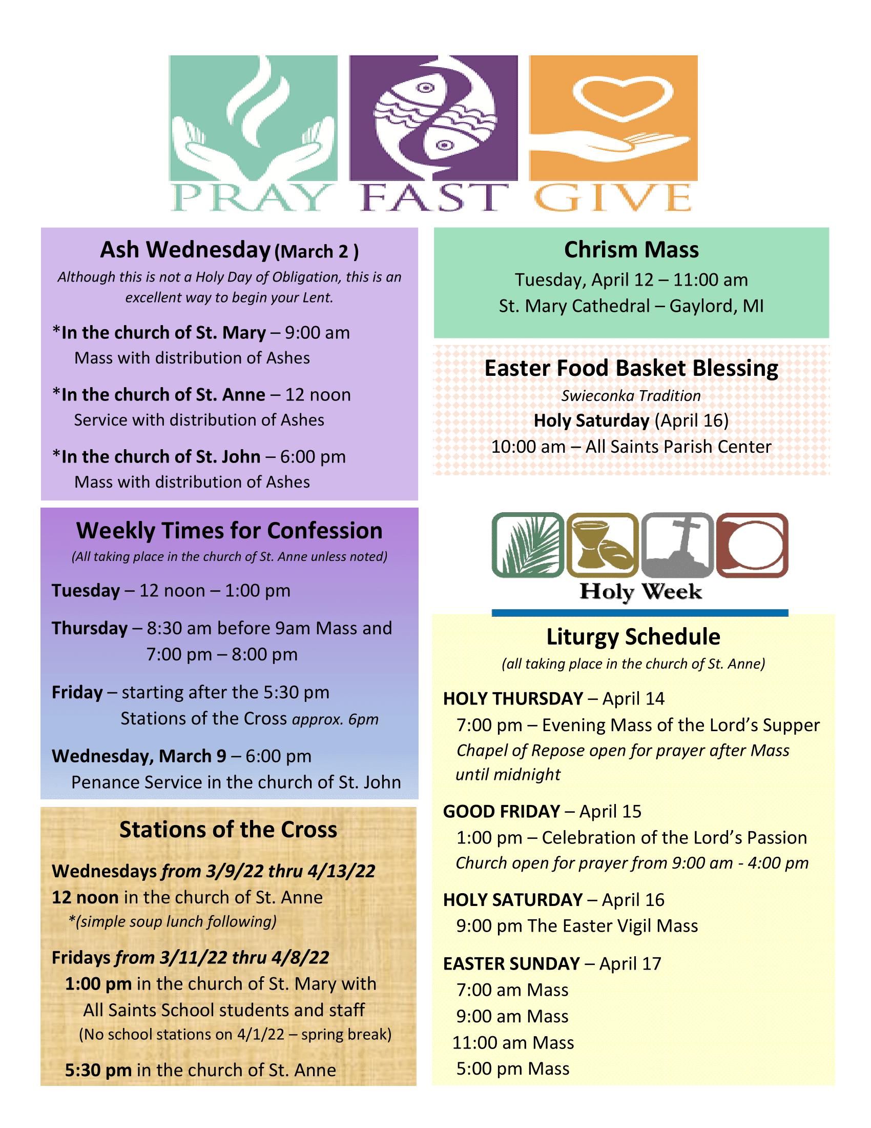 Lent 2022 – All Saints Catholic Parish